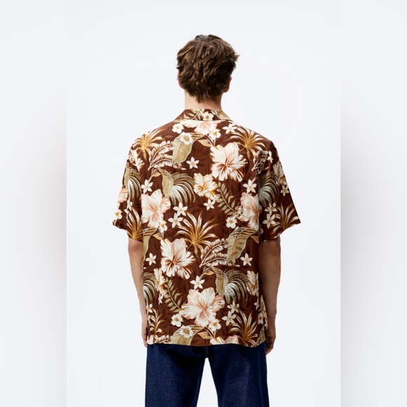 Zara | Shirts | Nwt Zara Mens Tropical Vacation Holiday Button Collar Shirt Sz Xl Short Sleeve ...